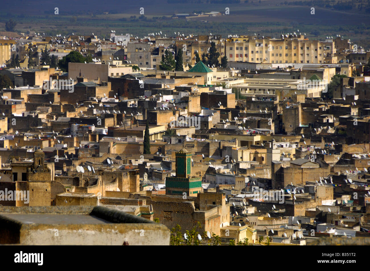 Aerial view Fez Fes medina Stock Photo - Alamy