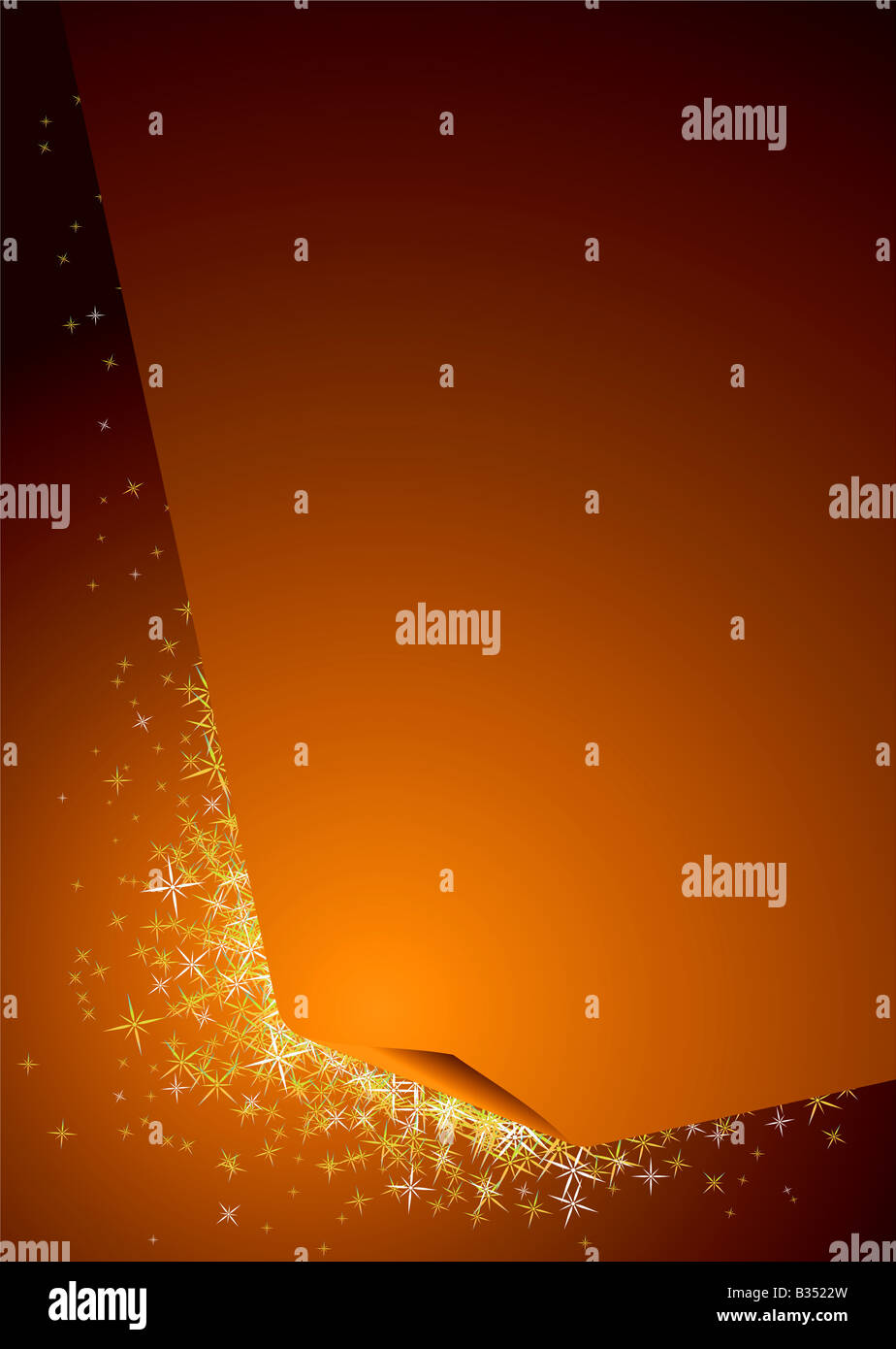 Illustrated abstract background in orange with sparkles in white Stock ...