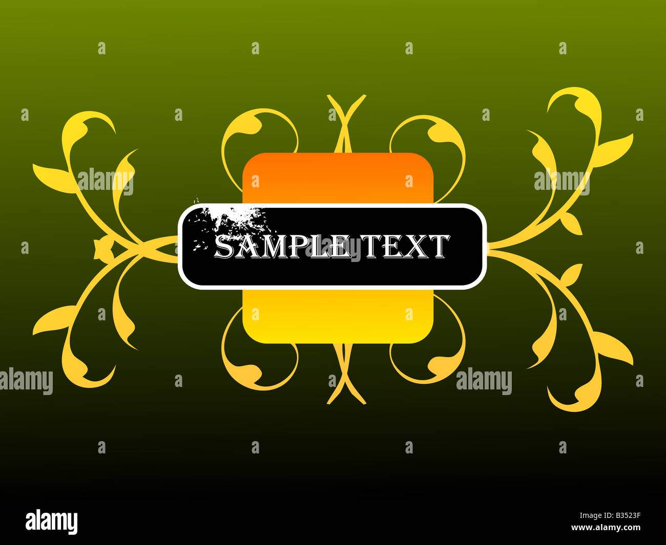 sample text with swirls and block Stock Photo - Alamy