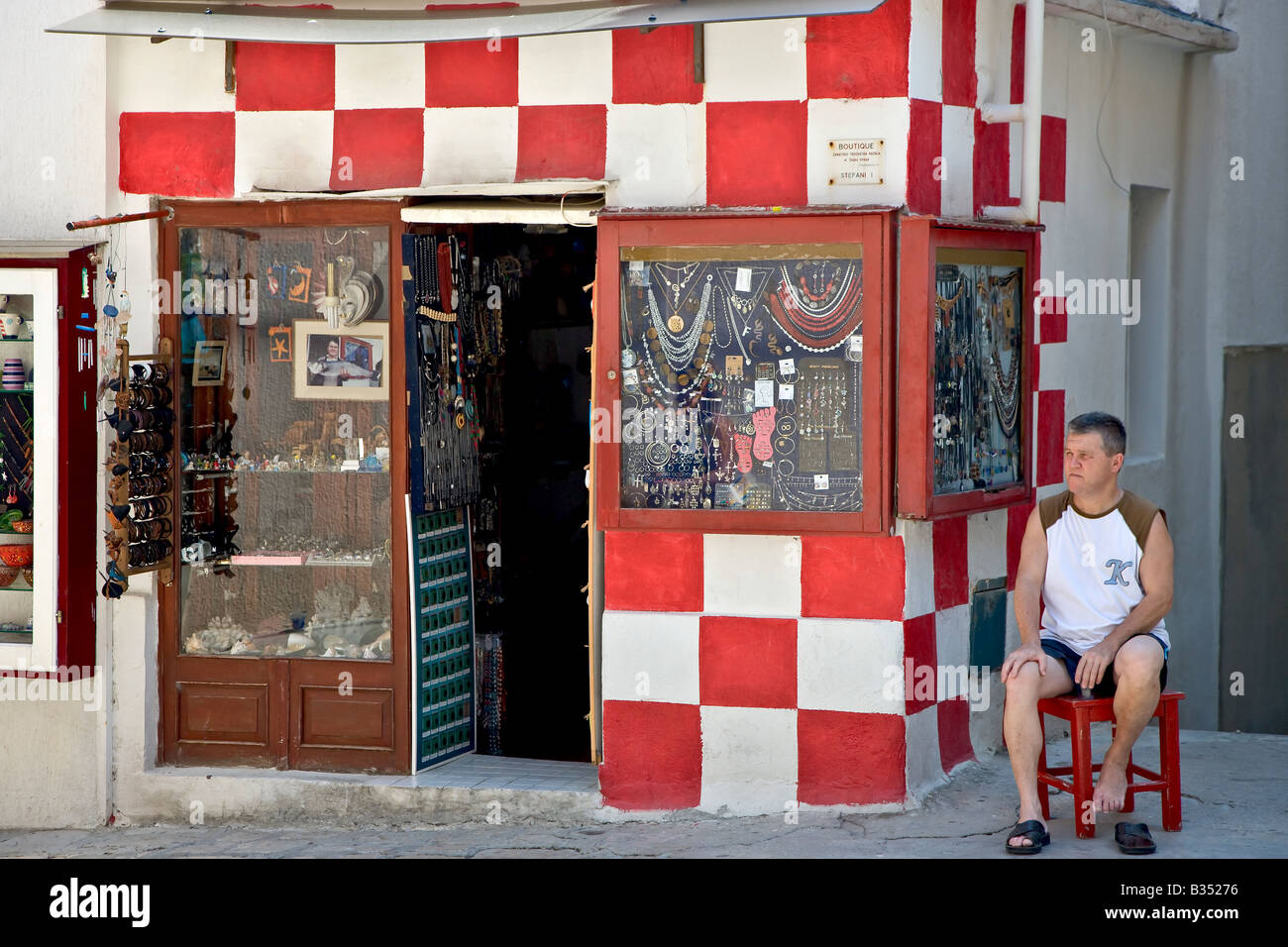 Souvenir shop in Baska at the isle of Krk in Croatia Stock Photo - Alamy