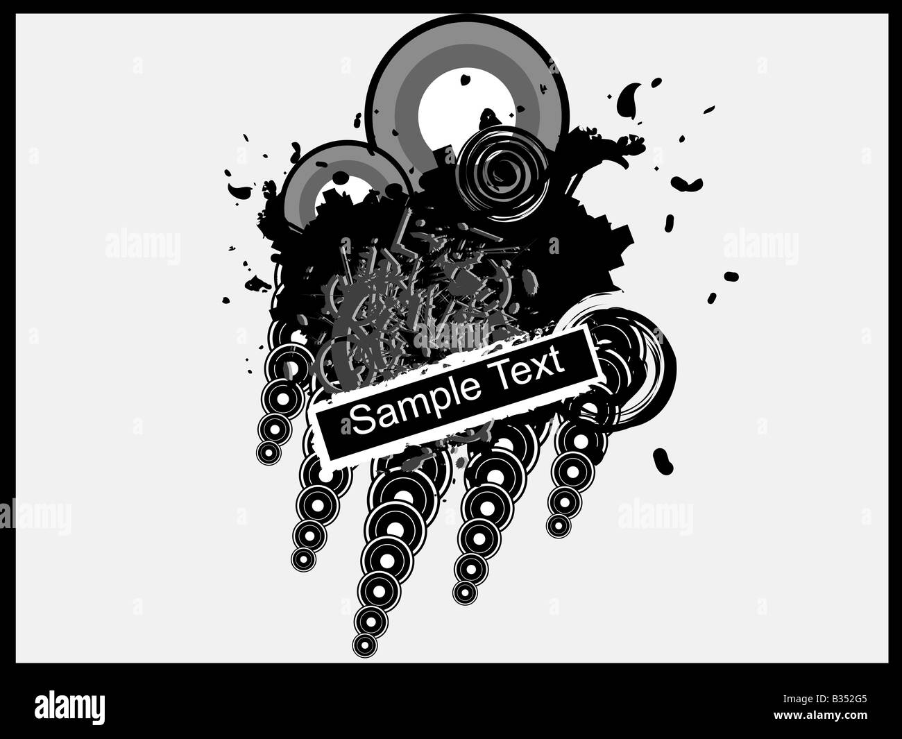 text box with grungy circles on isolated background Stock Photo - Alamy
