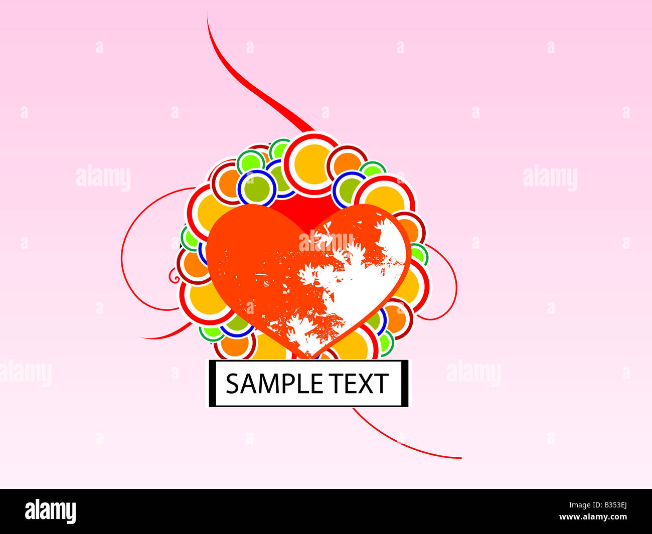 grungy heart and text box on gradient background Stock Photo - Alamy