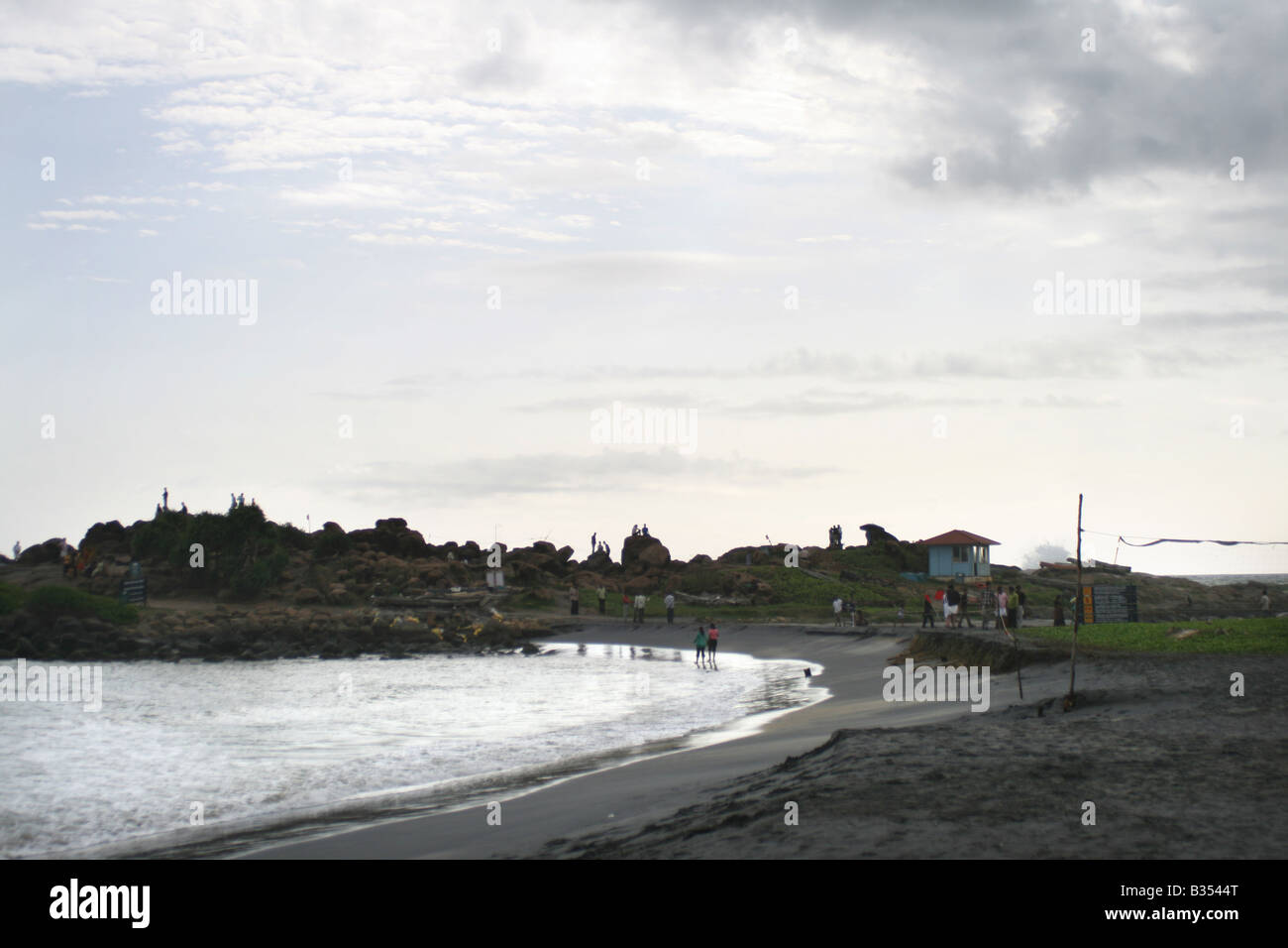 Sunset at Kovalam beach Stock Photo - Alamy