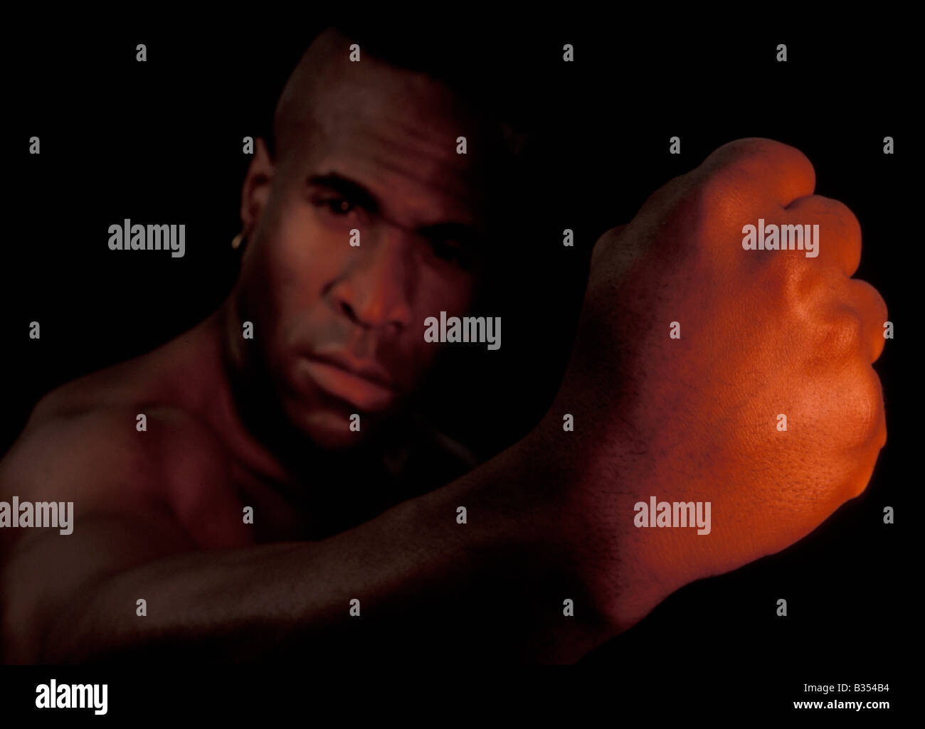 Black man aggression Stock Photo - Alamy