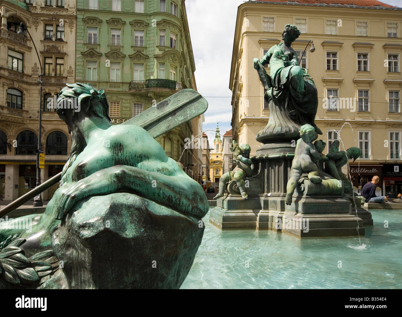 Austria Vienna Neuer Markt square fountain Stock Photo - Alamy