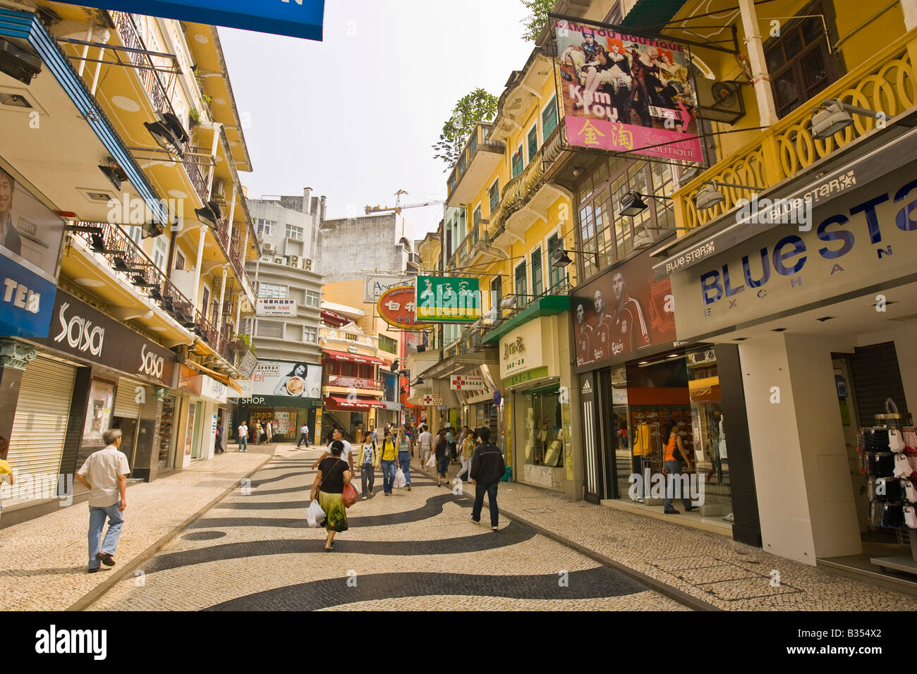 MACAU CHINA Street scene in historic district Stock Photo - Alamy