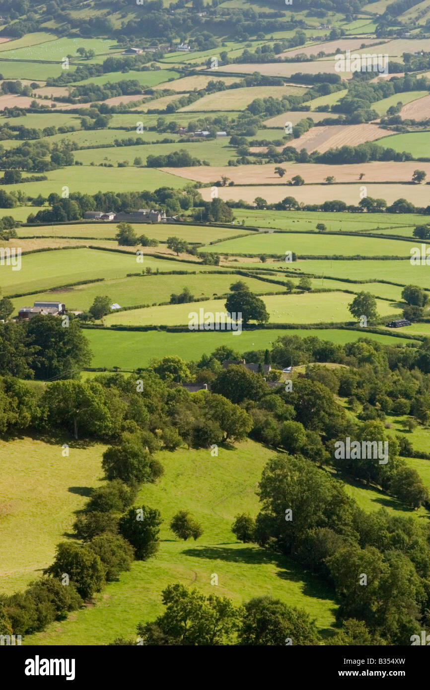 Summer field patterns over Shropshire, England, UK Stock Photo - Alamy