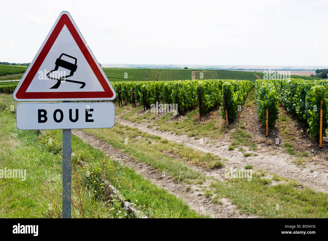 road sign boue near trepail, montagne de reims, france Stock Photo - Alamy