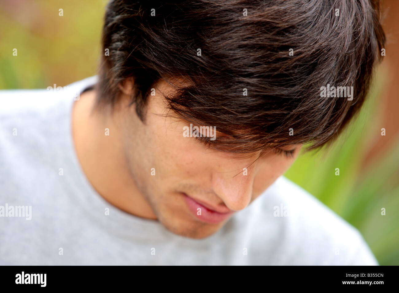 Young Man Thinking Model Released Stock Photo - Alamy