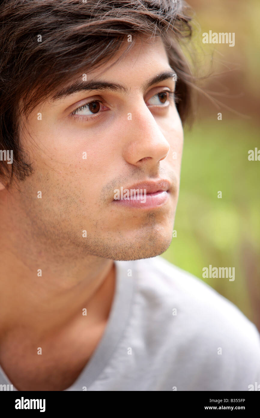 Young Man Thinking Model Released Stock Photo - Alamy