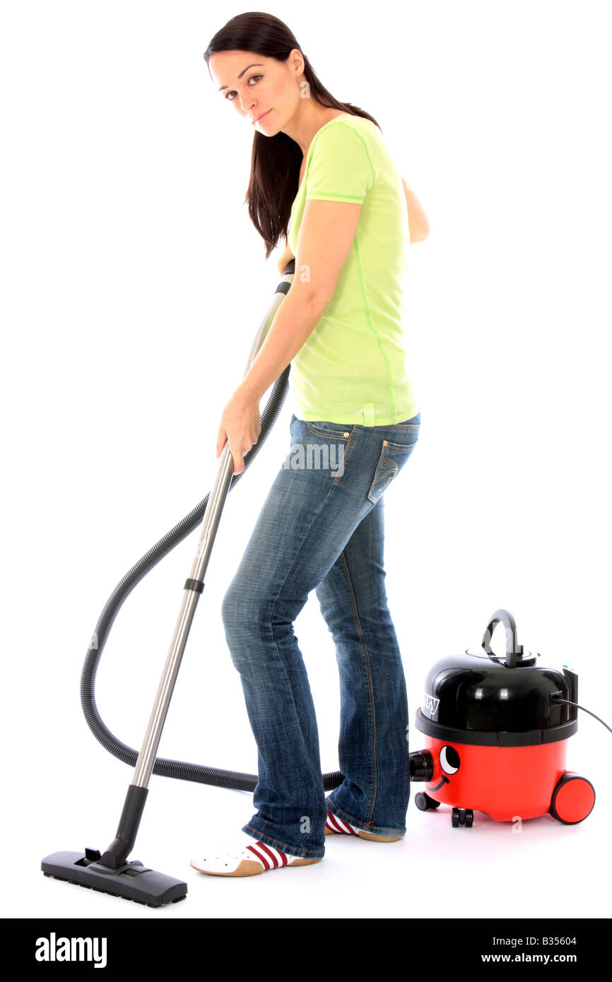 Young Woman Hoovering Model Released Stock Photo - Alamy