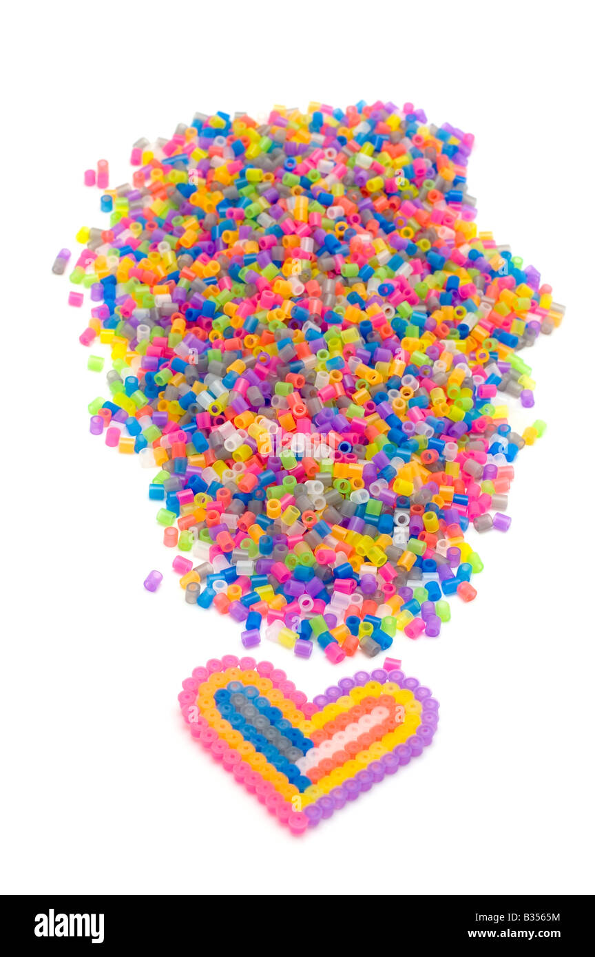object on white toy color beads Stock Photo - Alamy