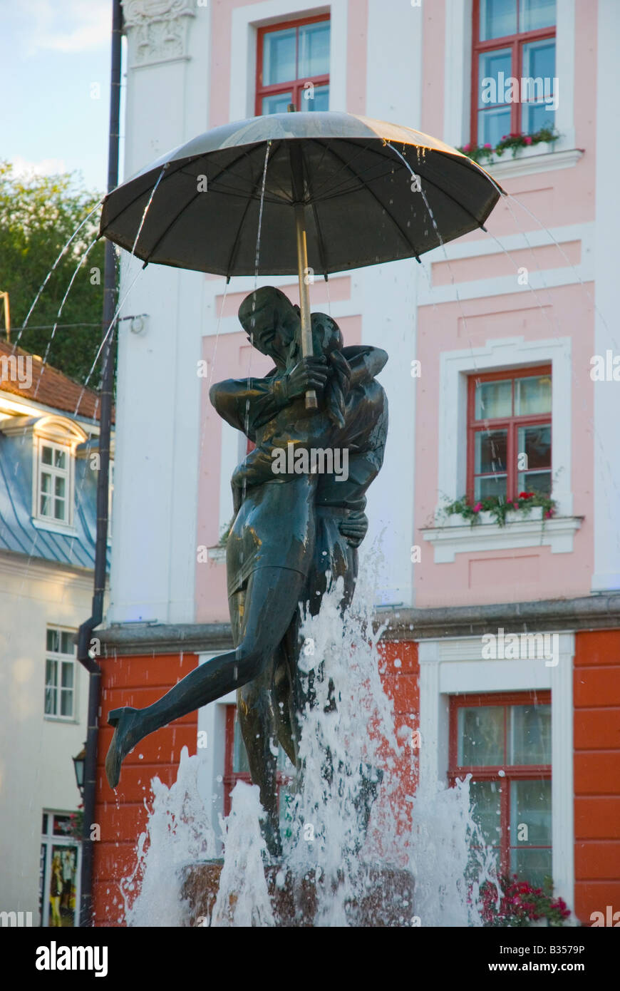 Kissing Students statue at Raekoja Plats square in Tartu Estonia Europe ...