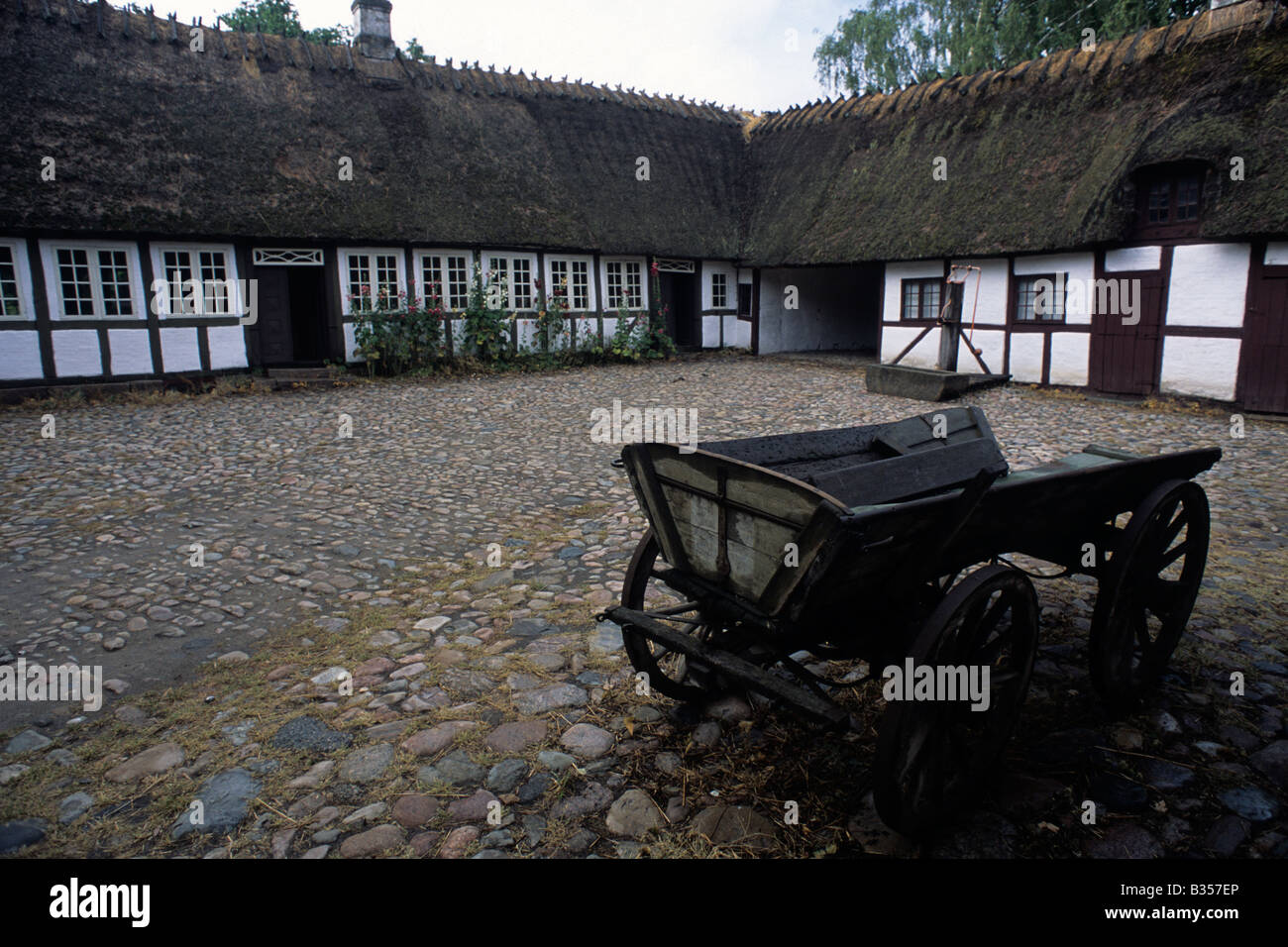 Denmark Odense Den Fynske Landsby The Funen Village cottage horse ...