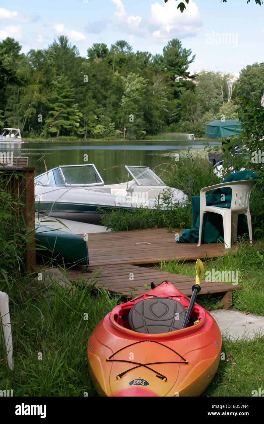 Lakeside scene northern Wisconsin Stock Photo - Alamy