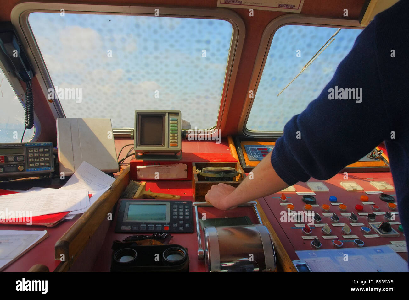 Modern boat controls hi-res stock photography and images - Alamy