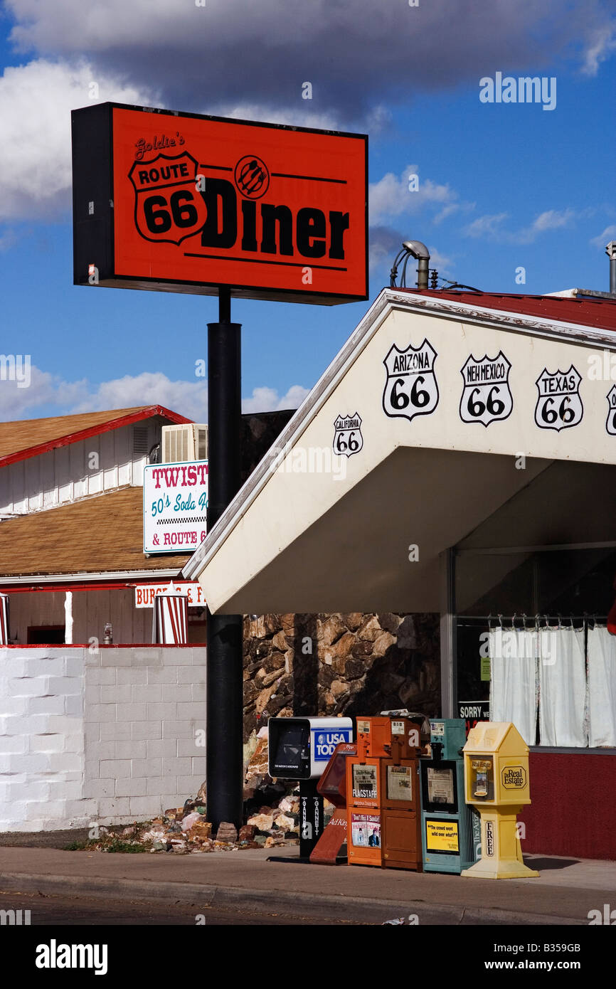 Signs at route 66 diner hi-res stock photography and images - Alamy