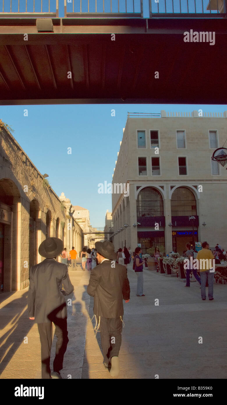 Two ultra-orthodox ("Charedi") Jews walk through the streets of the new ...