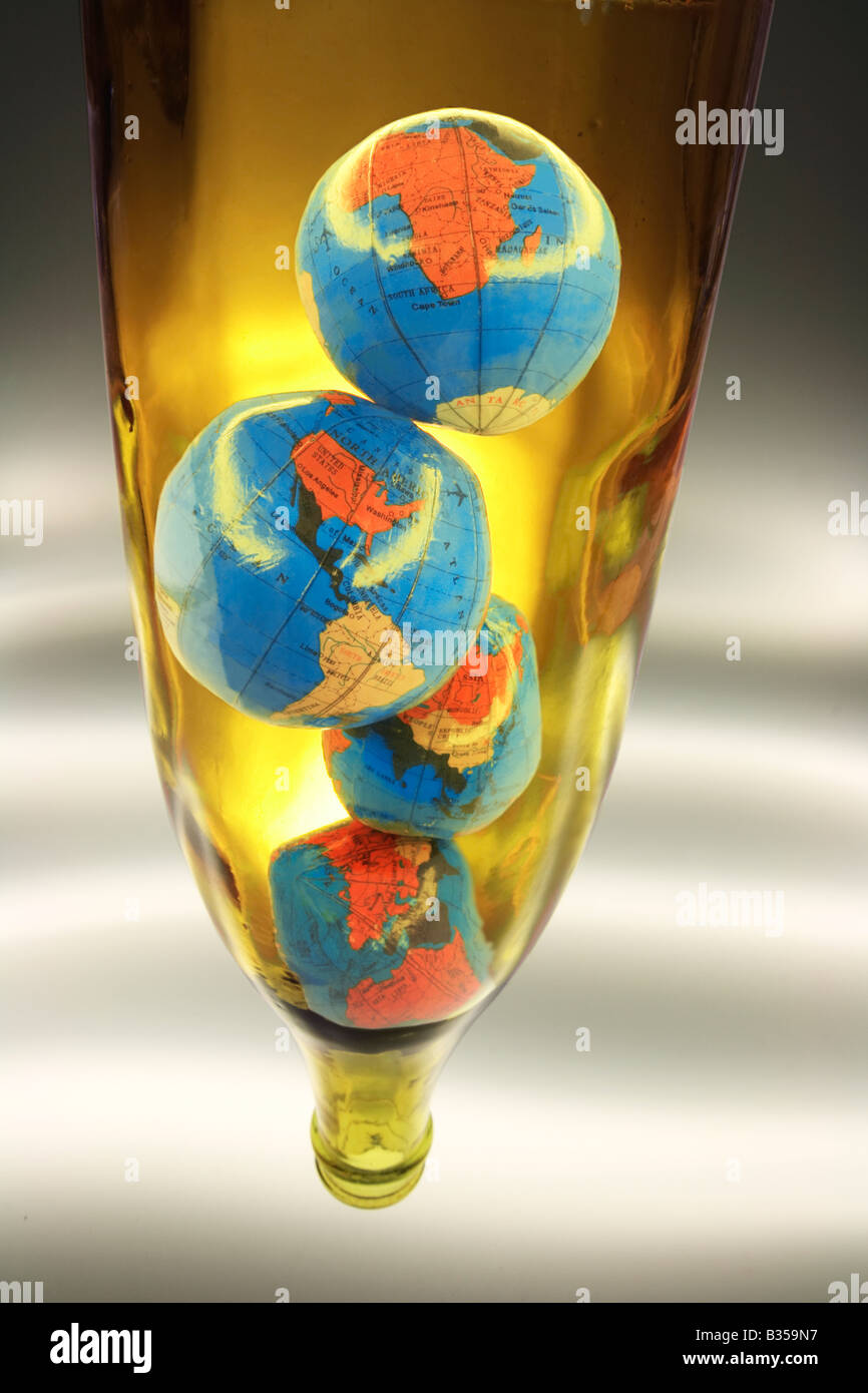 Globes in Bottle Stock Photo - Alamy