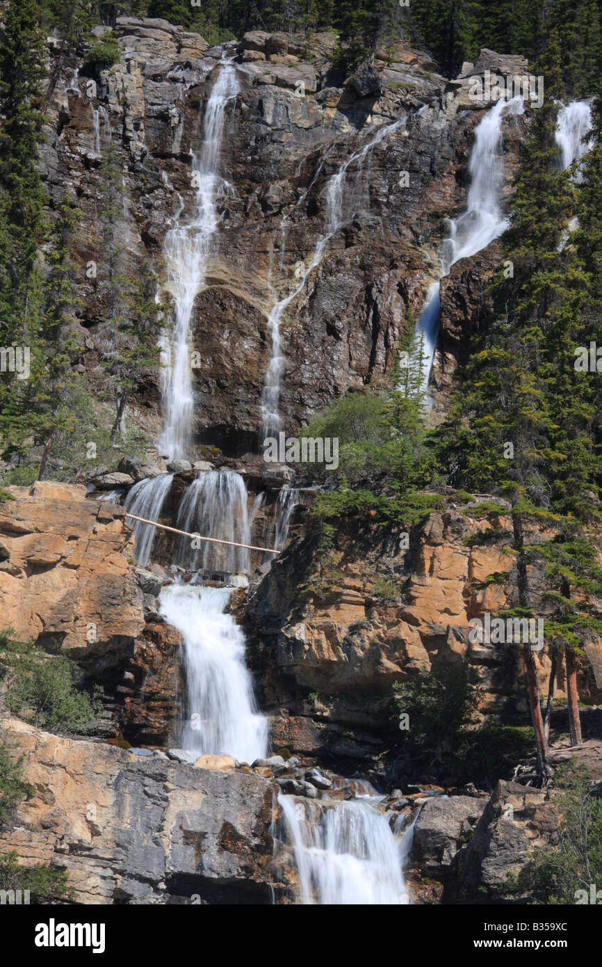 Waterfalls on Tangle Creek (summer), Jasper National Park, Alberta ...
