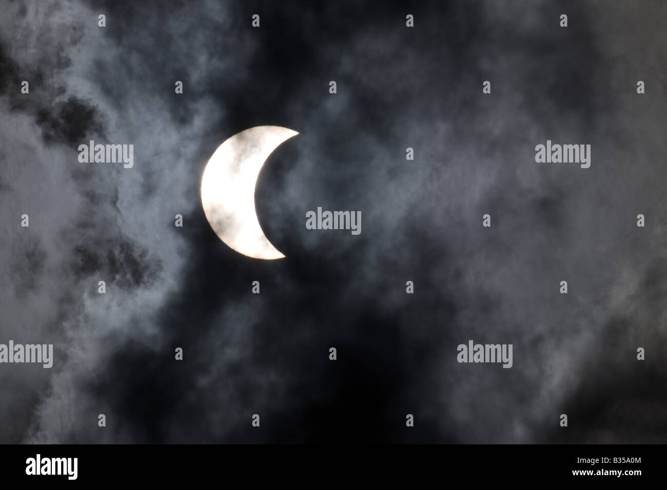 Solar eclipse half phase 1 August 2008 Novosibirsk Russia Stock Photo ...