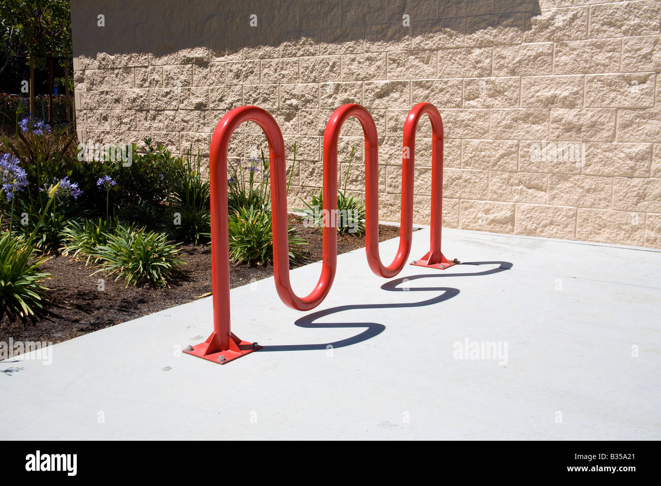 Bike rack in park Stock Photo - Alamy