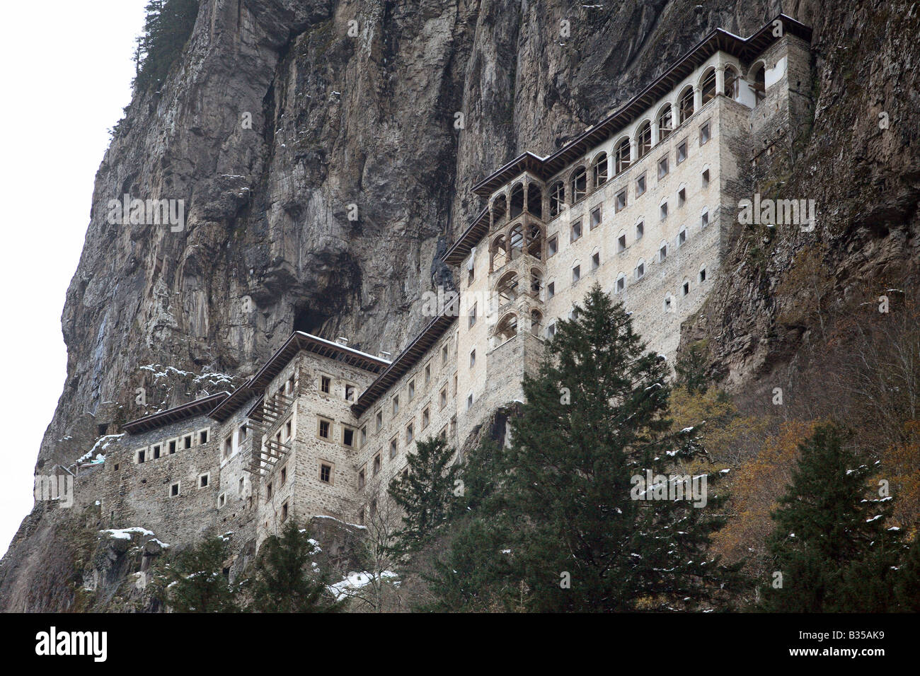 The Sumela Monastery surrounded by mountains, Trabzon, Turkey Stock ...