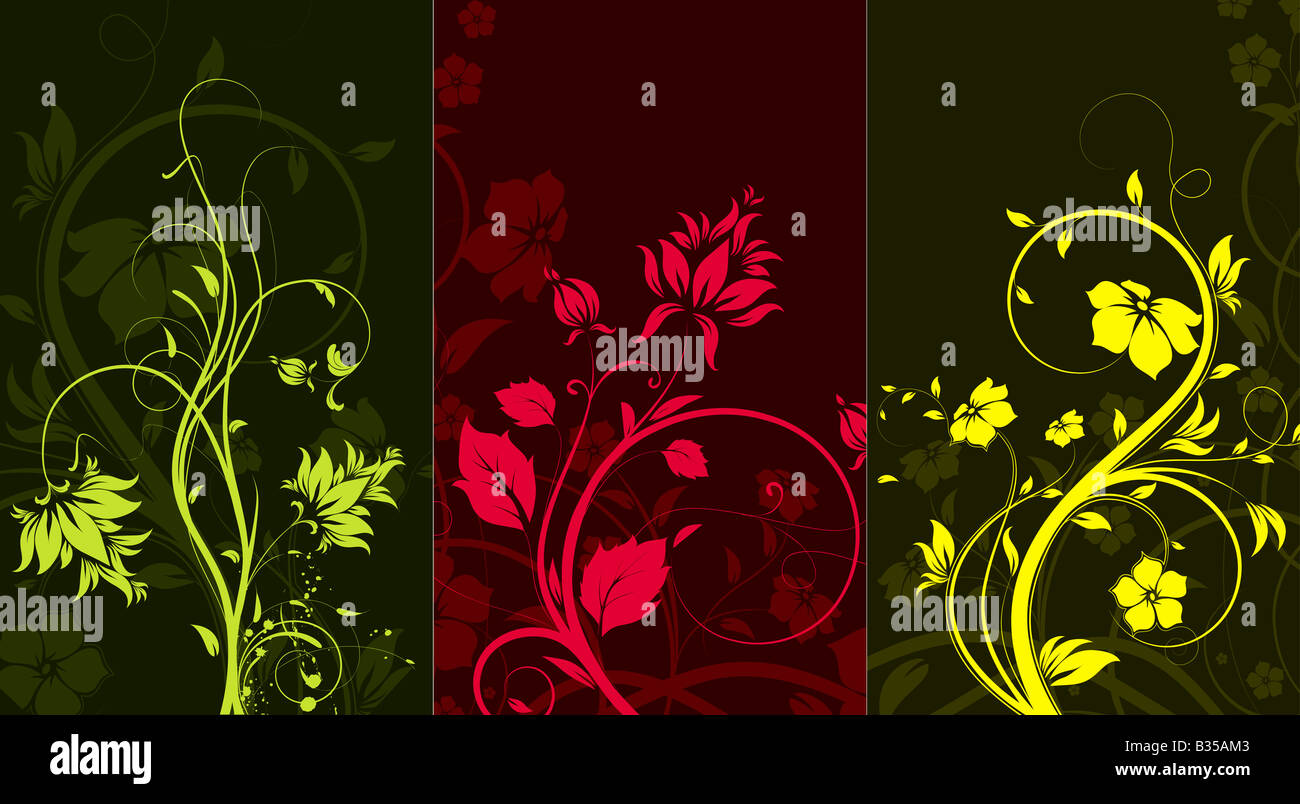 Floral design elements Stock Photo - Alamy
