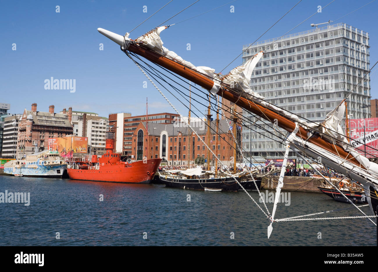 Liverpool Merseyside England UK July Boats moored in Canning Dock on ...