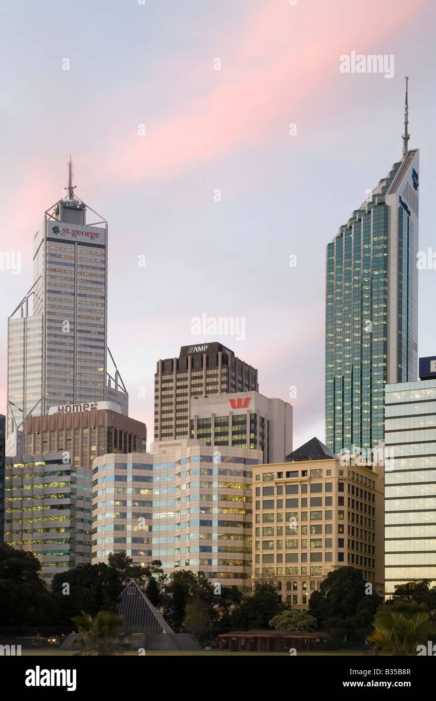 The two tallest skyscrapers on the skyline of Perth, Western Australia ...