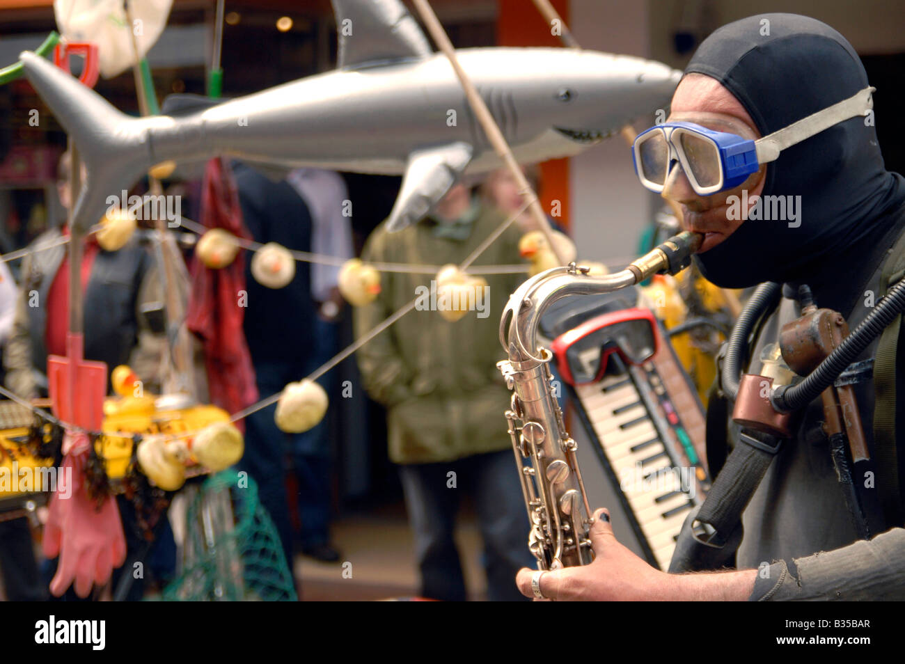 Street theatre performers Swervy World perform the Deep Sea Jivers in ...