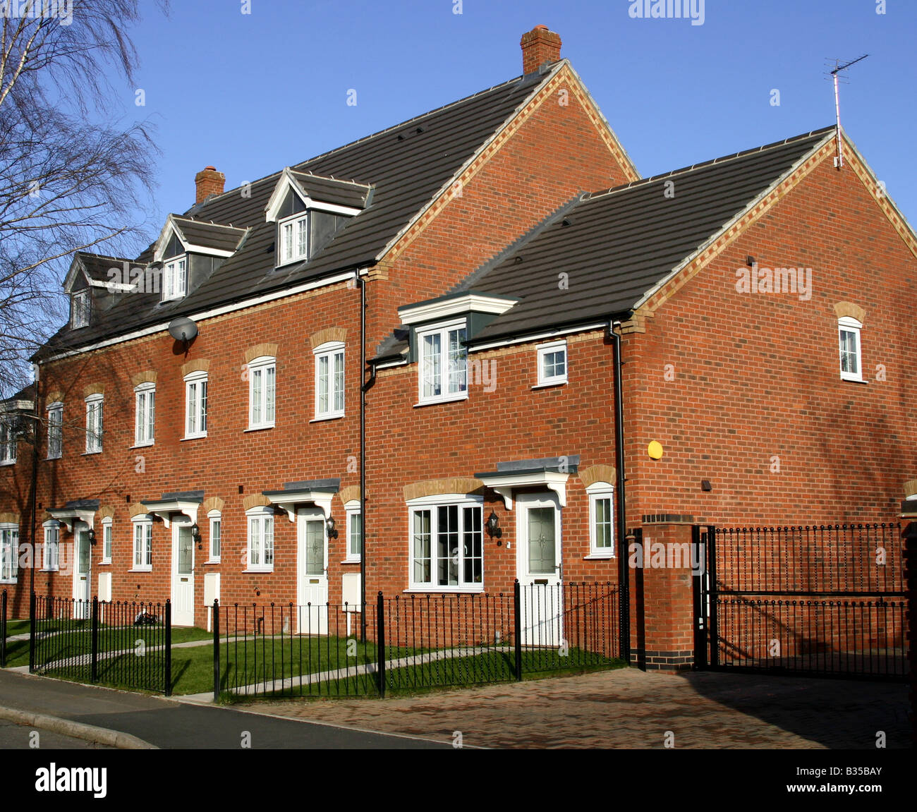 Modern town house starter homes in a U.K. city Stock Photo - Alamy