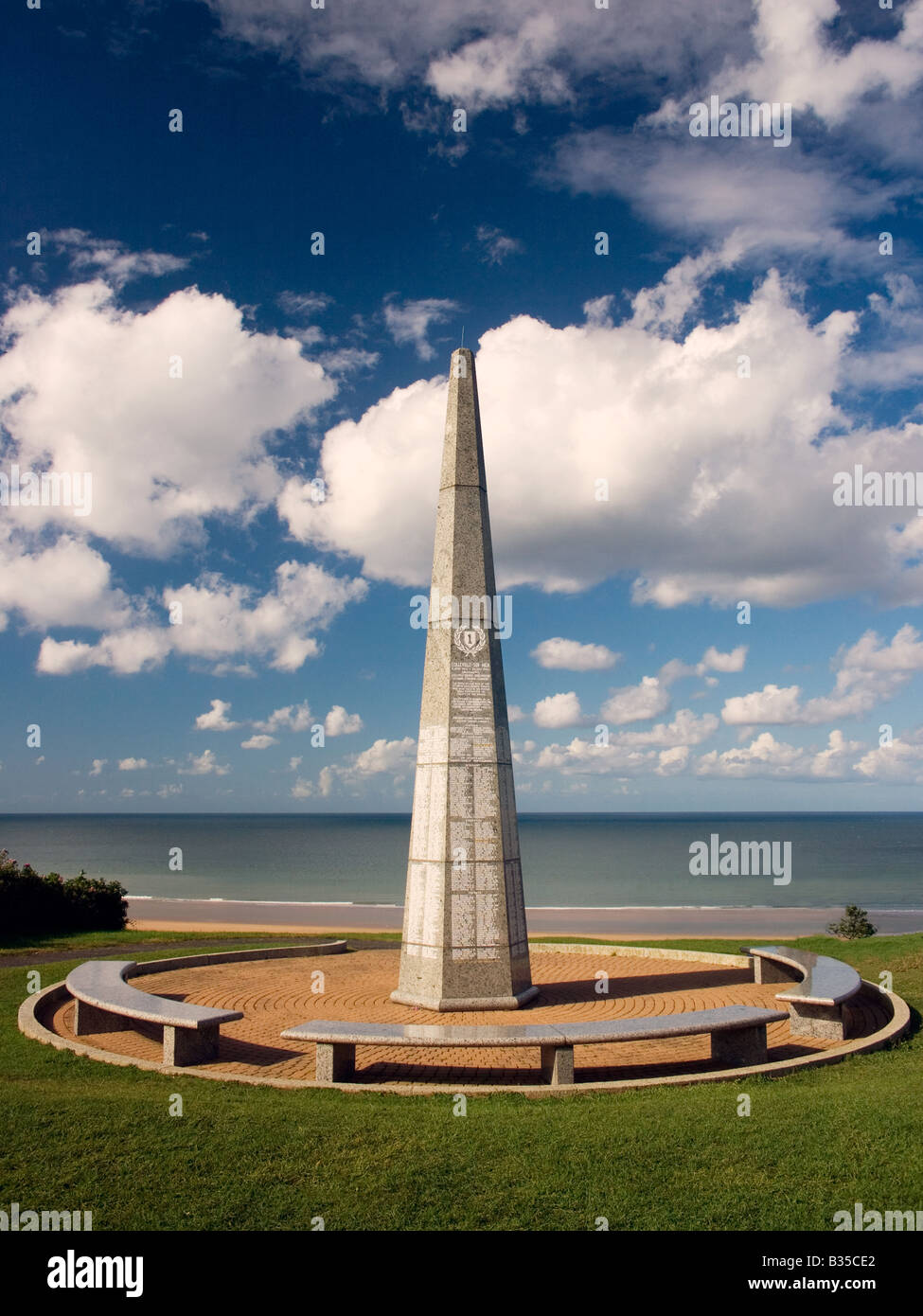 The 1st Infantry Division Memorial dominating the beach of Colleville ...