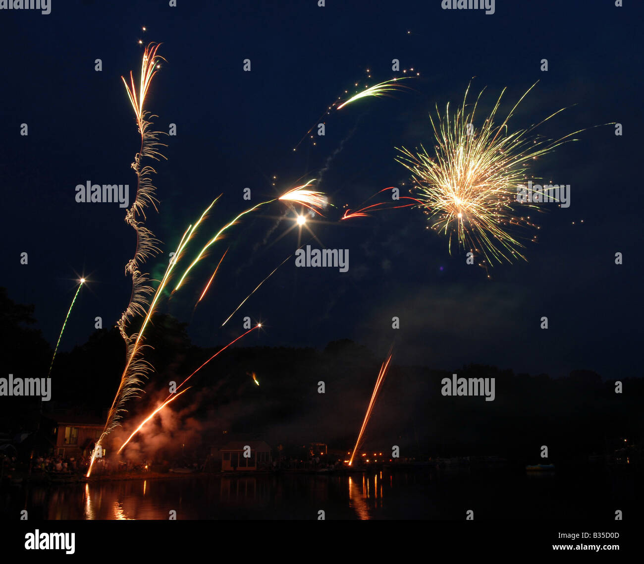 Aerial Fireworks, 4th of July, Rhode Island, USA Stock Photo - Alamy