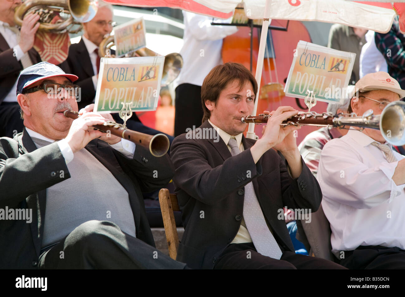 SPAIN Barcelona Fardana dance in Cathedral plaza traditional Catalan ...
