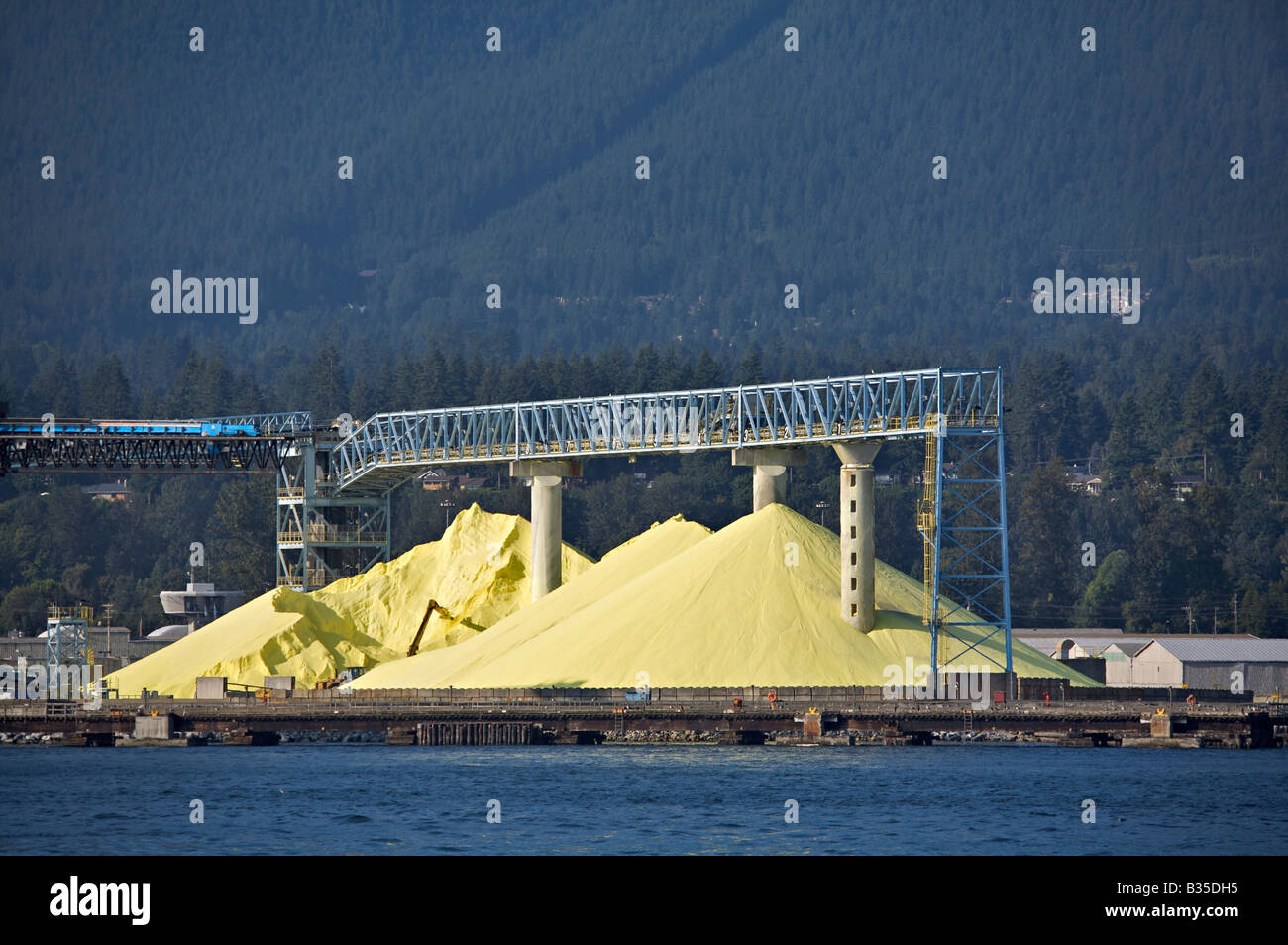 Sulfur pile at North Vancouver, British Columbia, Canada Stock Photo ...