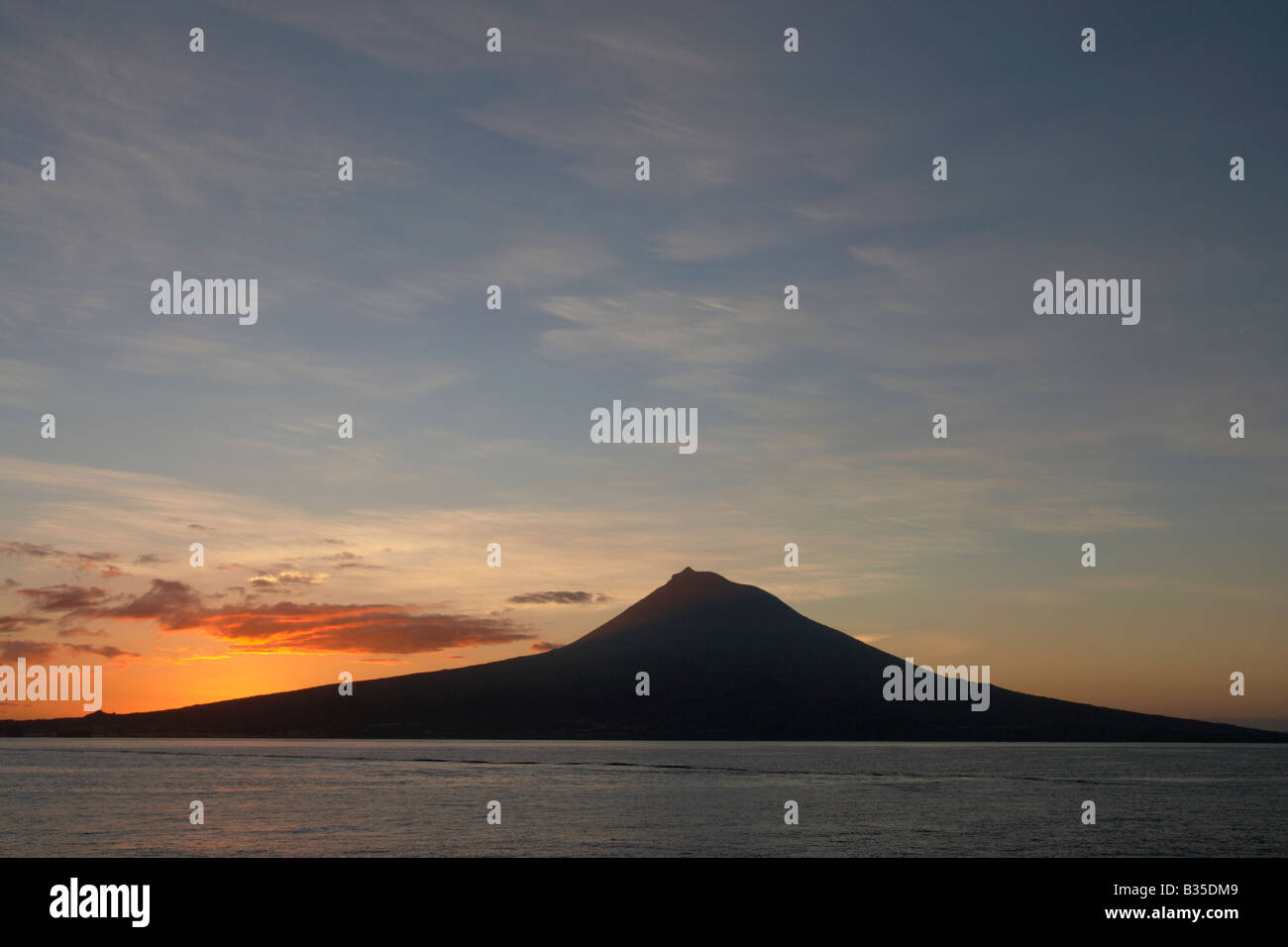 Sunrise over Pico island in The Azores Stock Photo - Alamy