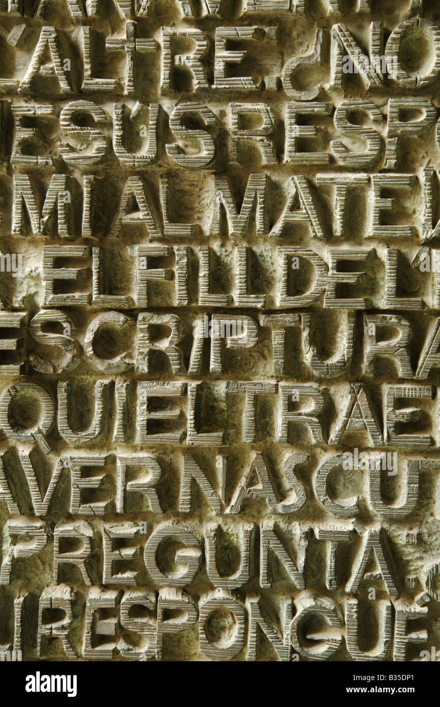 SPAIN Barcelona West Passion facade of Sagrada Familia church designed ...