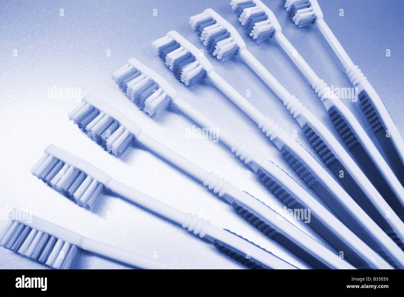 Close Up of Toothbrushes Stock Photo - Alamy