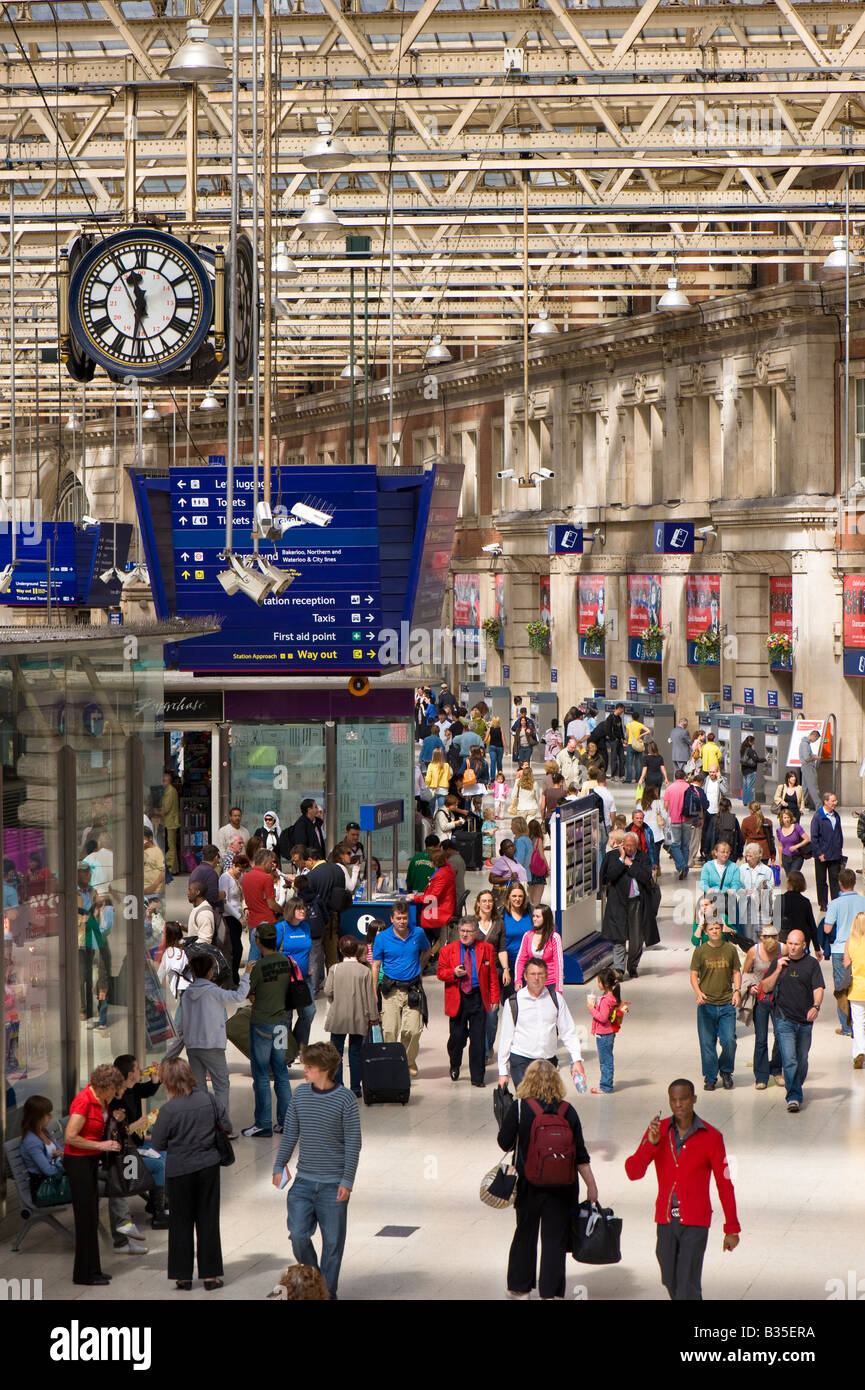 Main concourse of Waterloo railway station London United Kingdom Stock ...