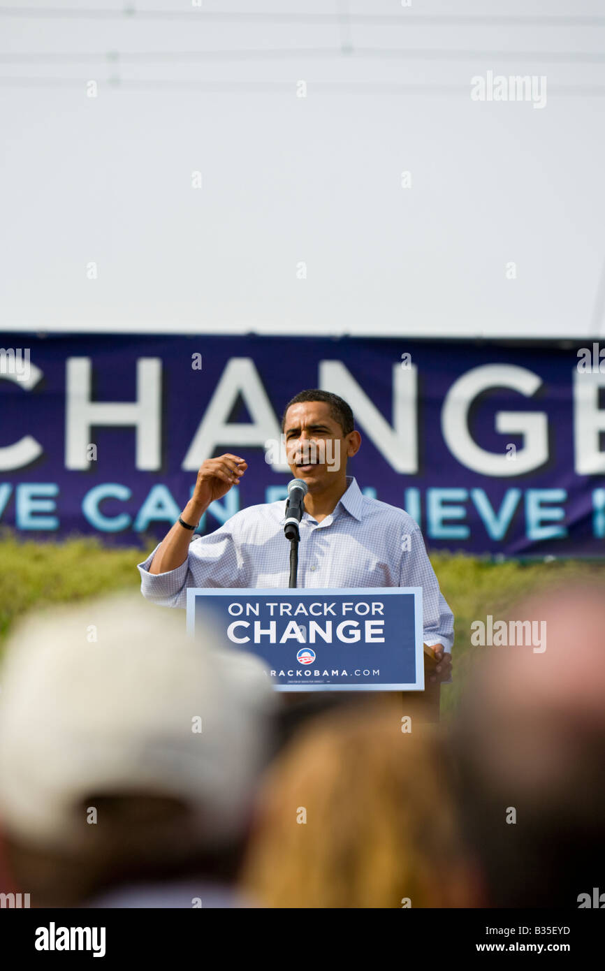 U. S. President Barack Obama speaks to a crowd in Pennsylvania during ...