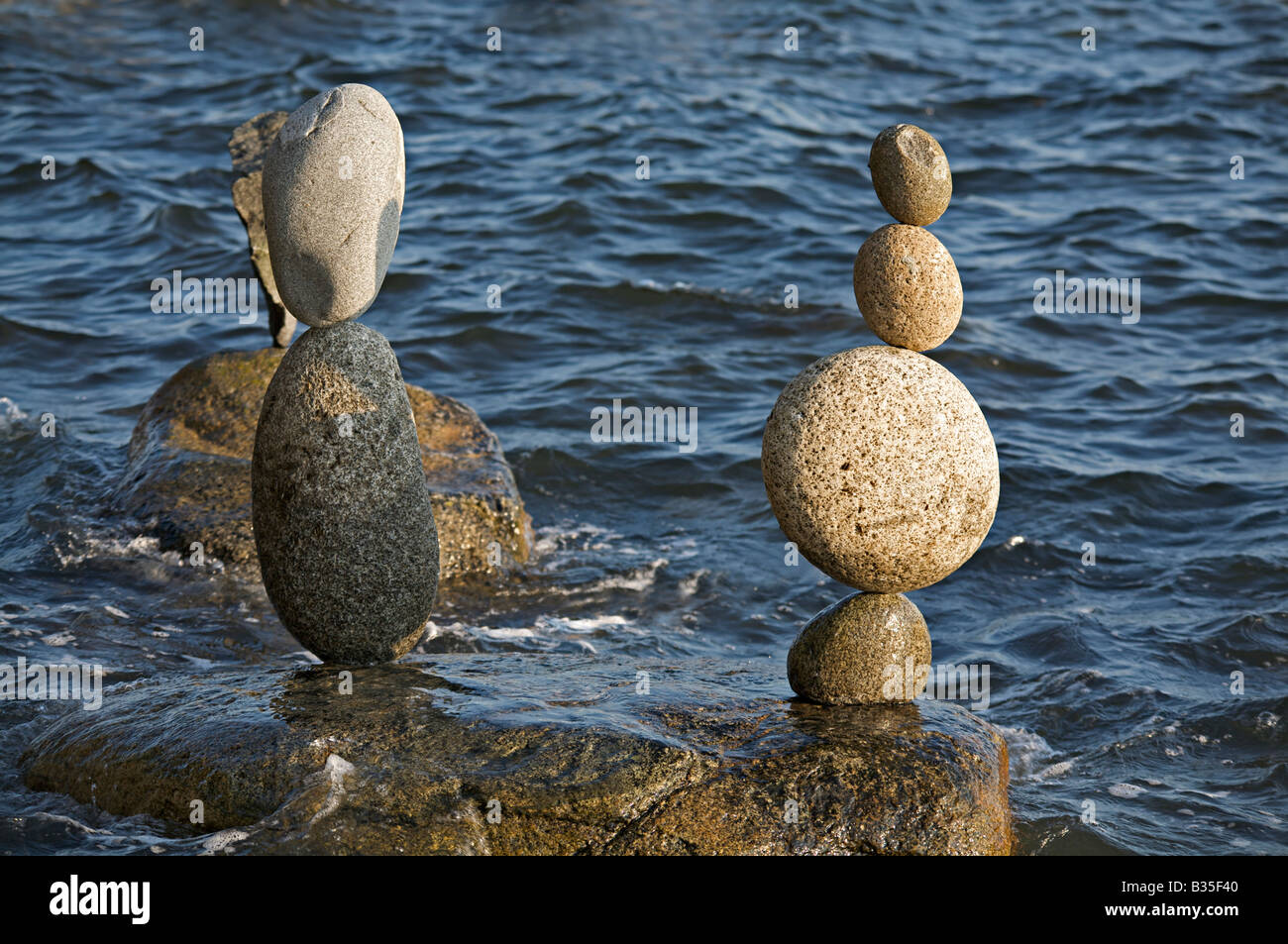 Balanced rocks near English Bay beach, Vancouver, British Columbia ...
