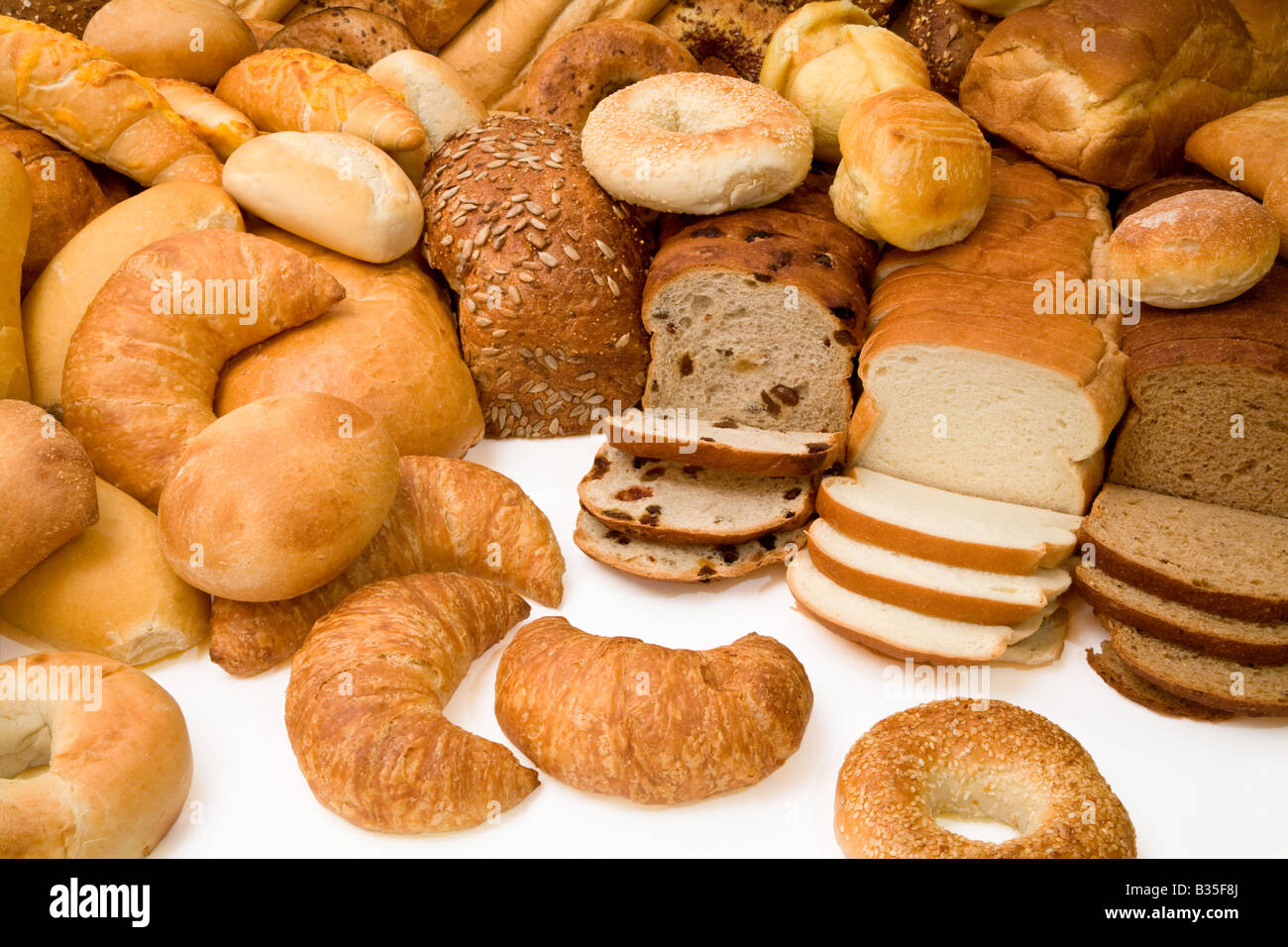 This is a close up of various types of bread Stock Photo - Alamy