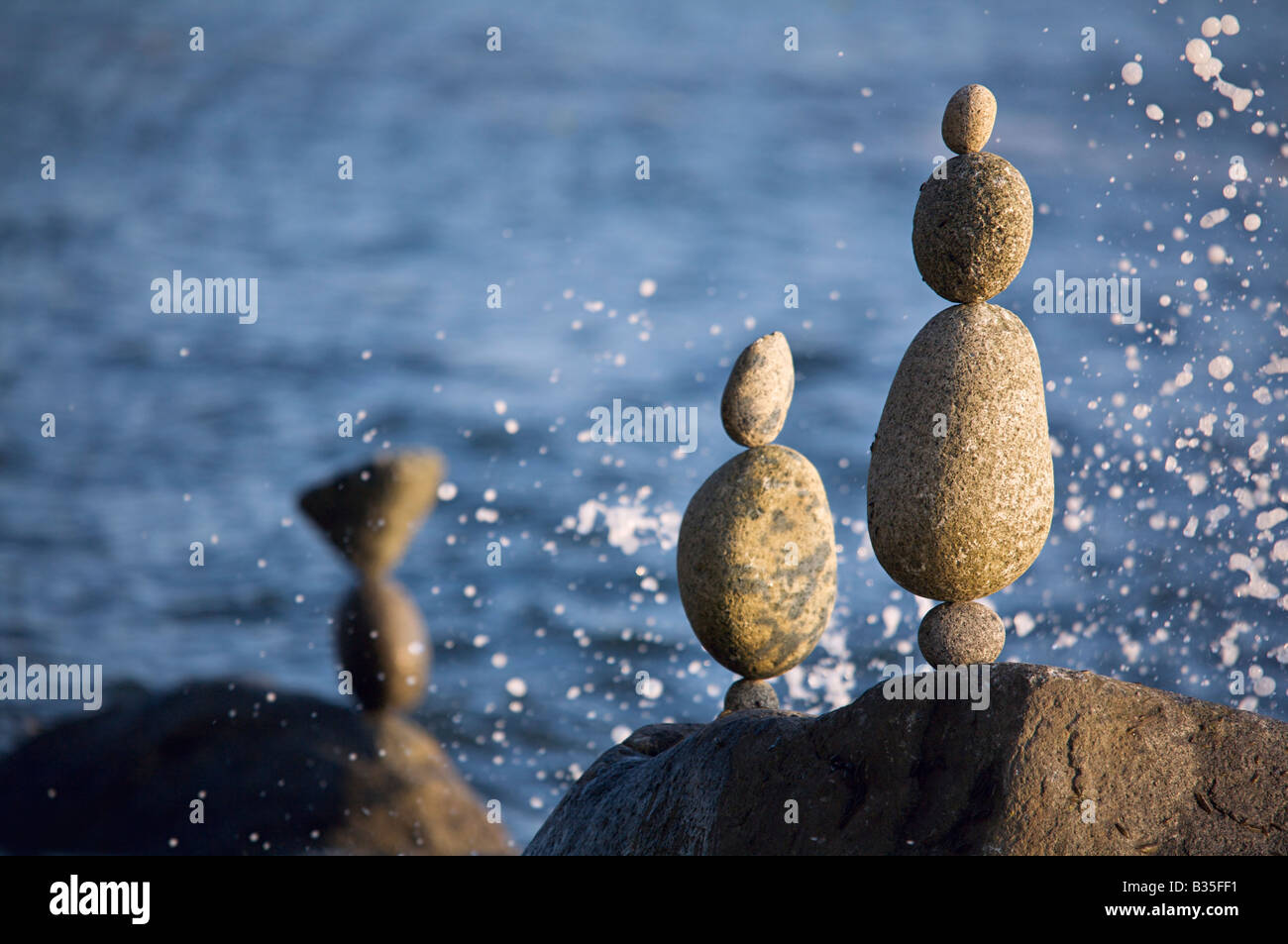 Balanced rocks near English Bay beach, Vancouver, British Columbia ...
