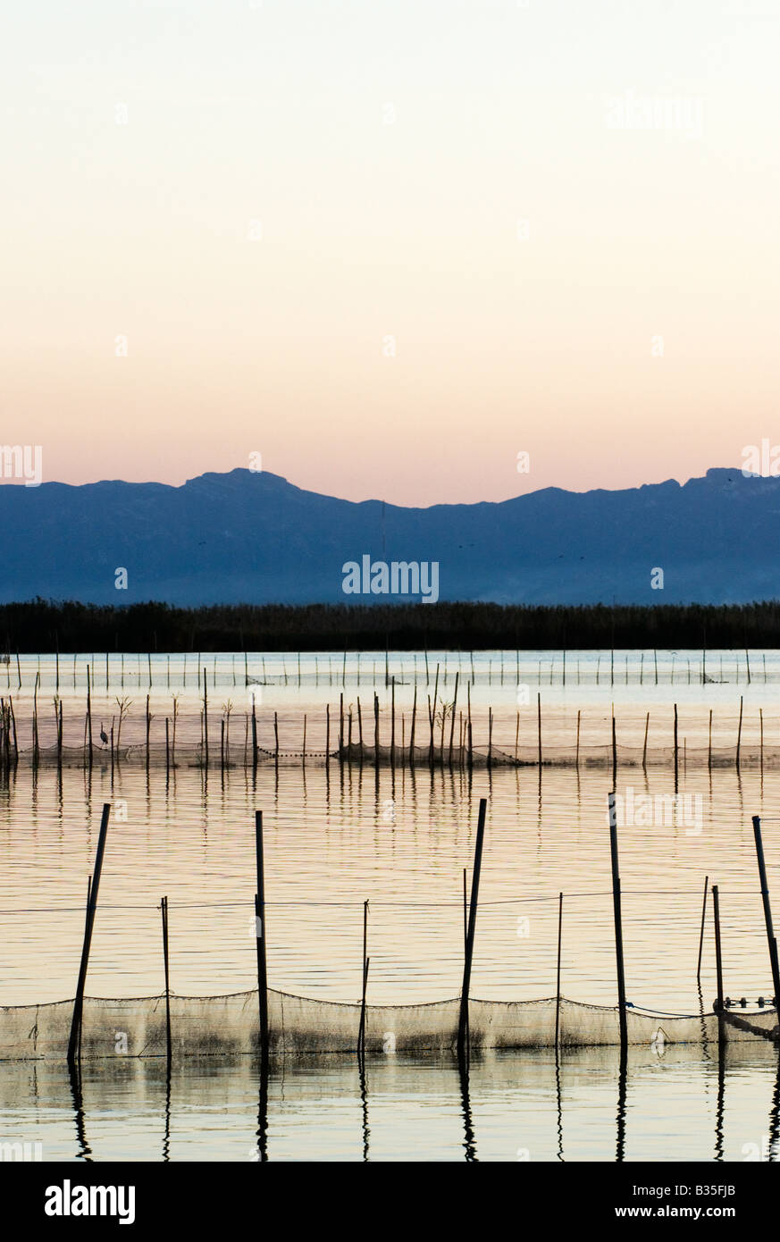 Albufera lake at dusk near Valencia Spain Stock Photo - Alamy
