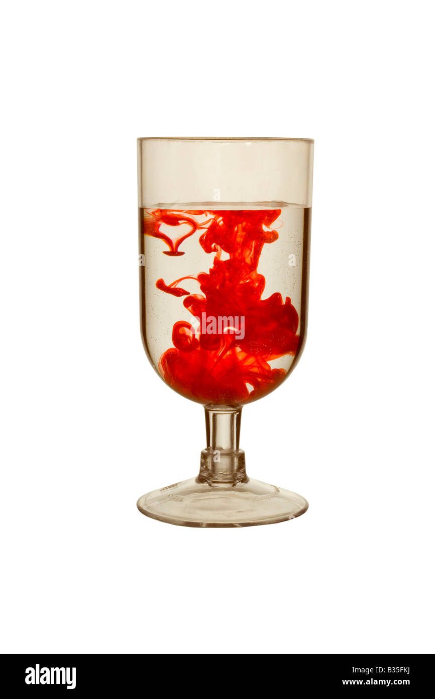 Red Ink In Glass Of Water