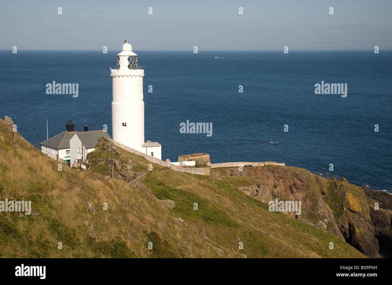 Start Point Lighthouse Torcross South Hams Devon England Stock Photo ...