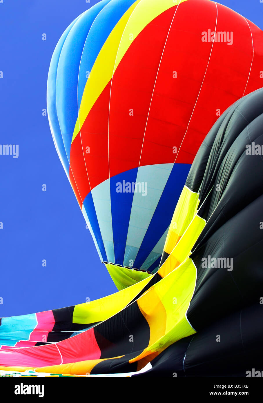 Hot air balloons are partially inflated Stock Photo - Alamy