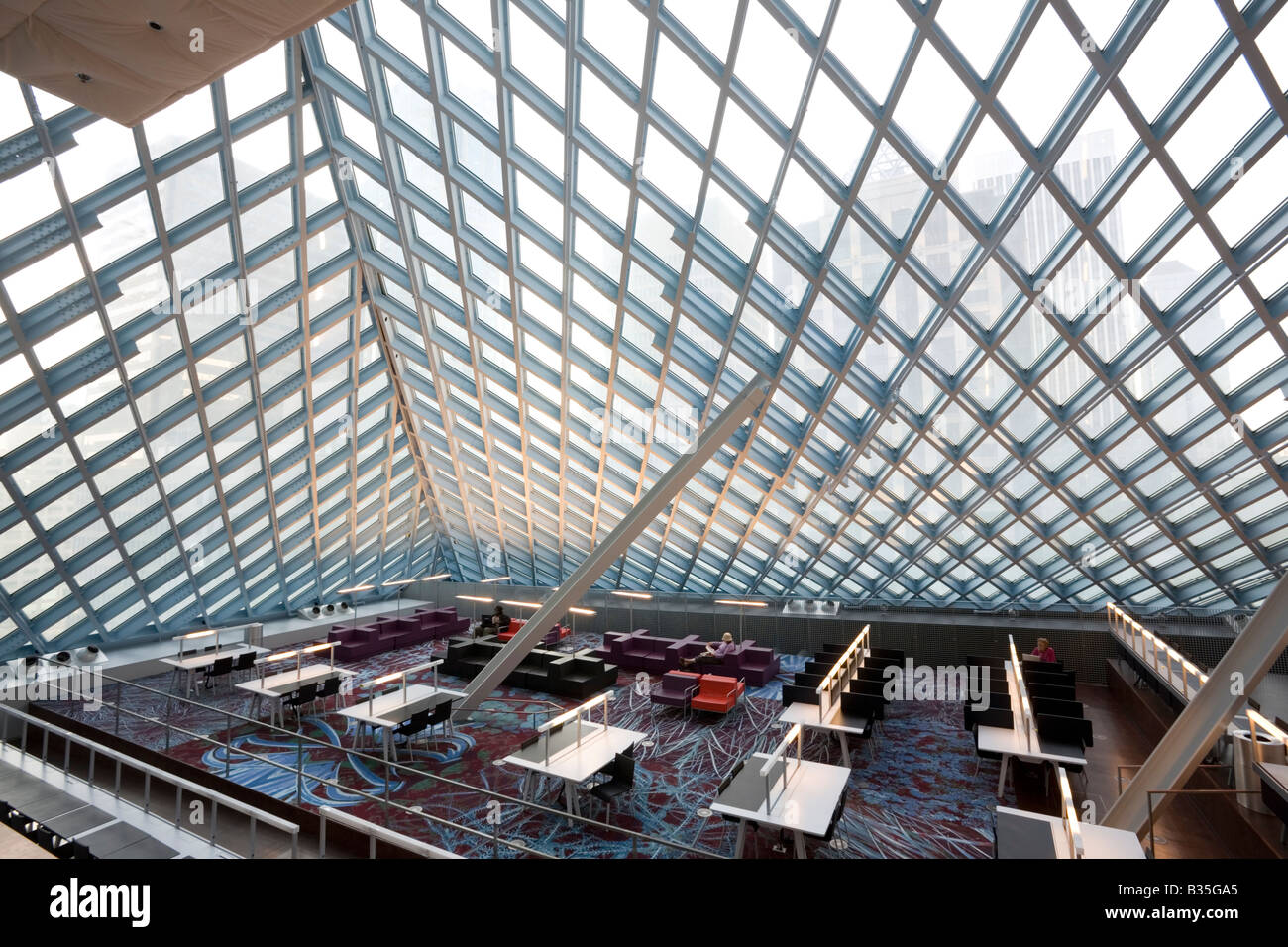 Reading Room Seattle Central Library Library Seattle Washington Stock ...