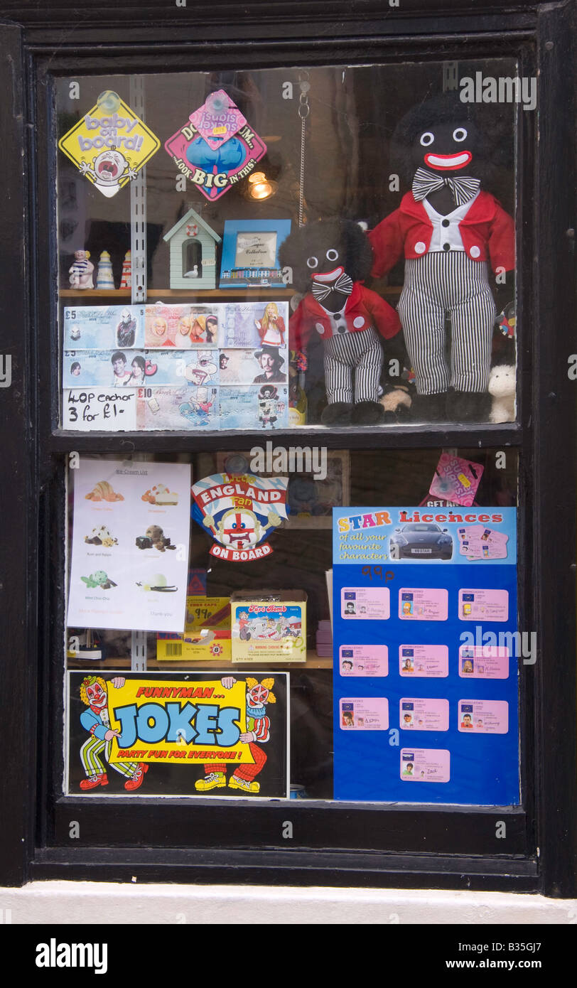 Shop window at the foot of the 199 steps displaying two "Golly Wogs ...